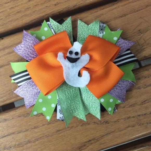 Accessories | New Halloween Ghost Stacked Boutique Bow | Poshmark